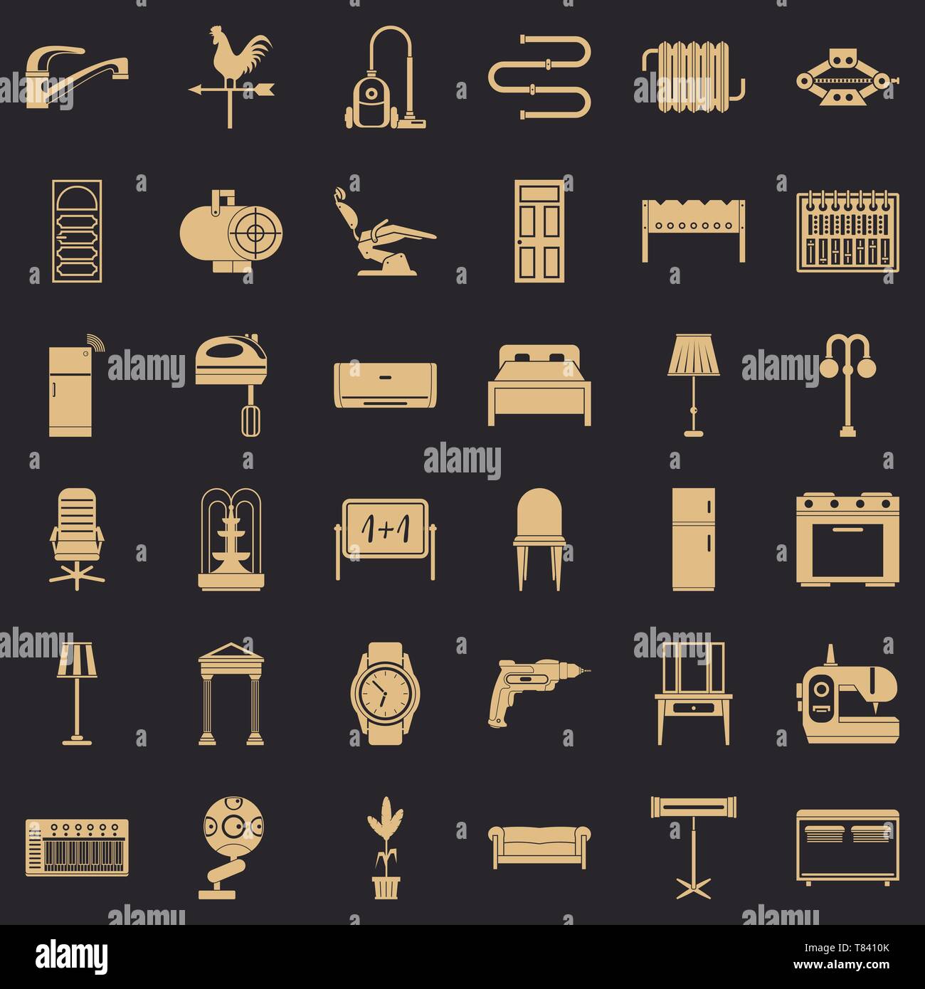 Household icons set, simple style Stock Vector Image & Art - Alamy