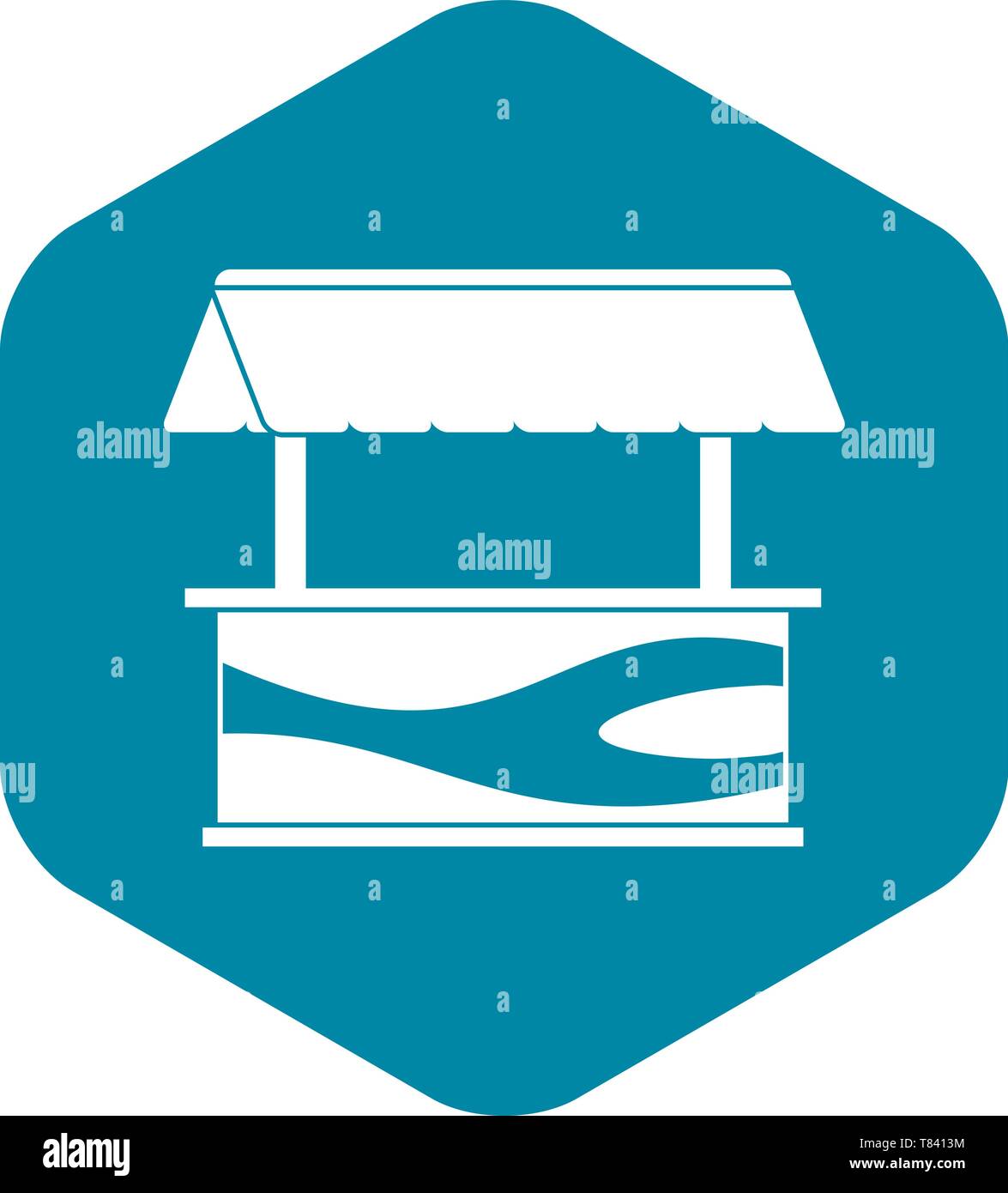 Market stall with awning icon, simple style Stock Vector Image & Art ...