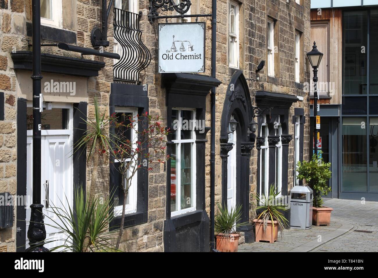 BARNSLEY, UK - JULY 10, 2016: Old Chemist cocktail bar in Barnsley, UK ...