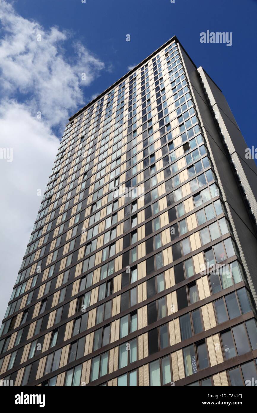 SHEFFIELD, UK - JULY 10, 2016: St Paul's Tower at Arundel Gate street ...