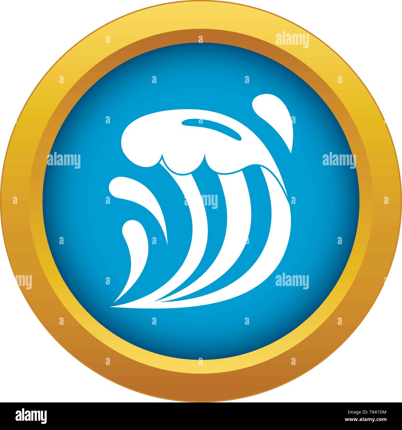 Wave icon blue vector isolated Stock Vector Image & Art - Alamy