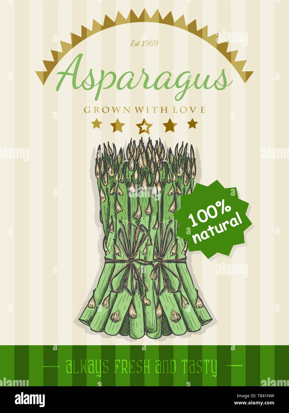 Vector poster with a asparagus in a sketch style. Vector illustration ...