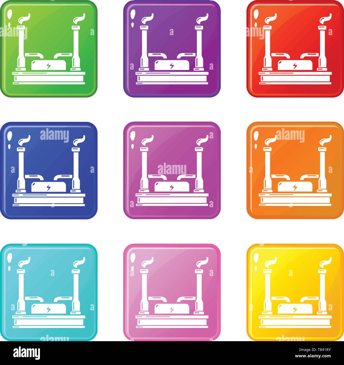 Power plant icons set 9 color collection Stock Vector Image & Art - Alamy