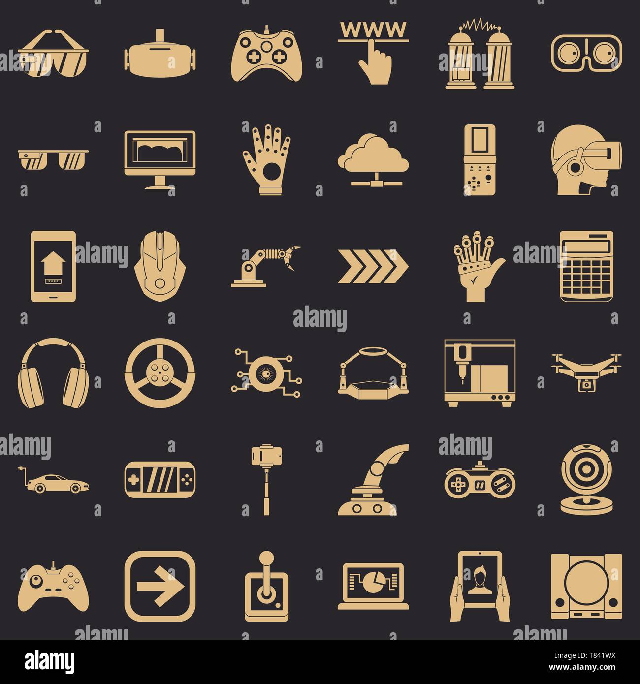 Playing icons set, simple style Stock Vector Image & Art - Alamy