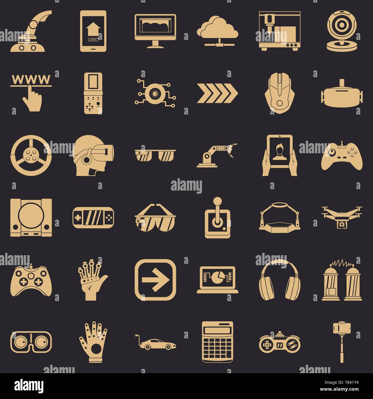 Game over icons set, simple style Stock Vector Image & Art - Alamy
