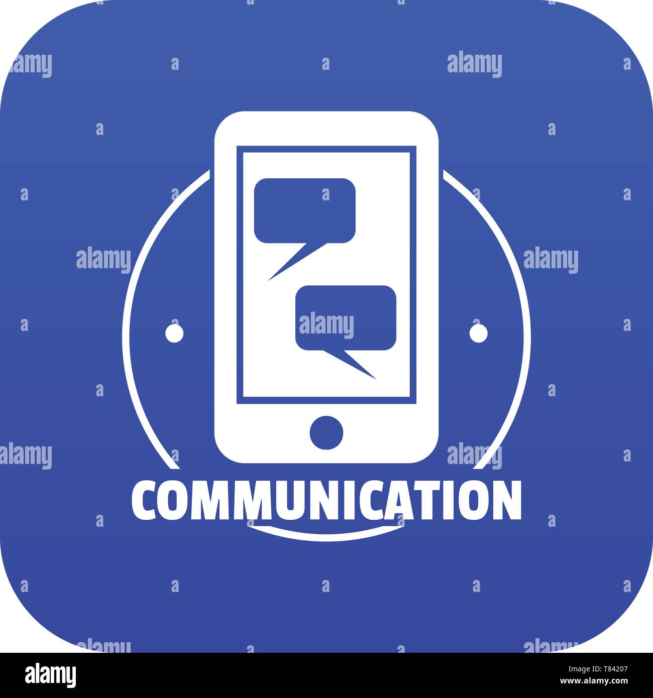 Communication phone icon blue vector Stock Vector Image & Art - Alamy