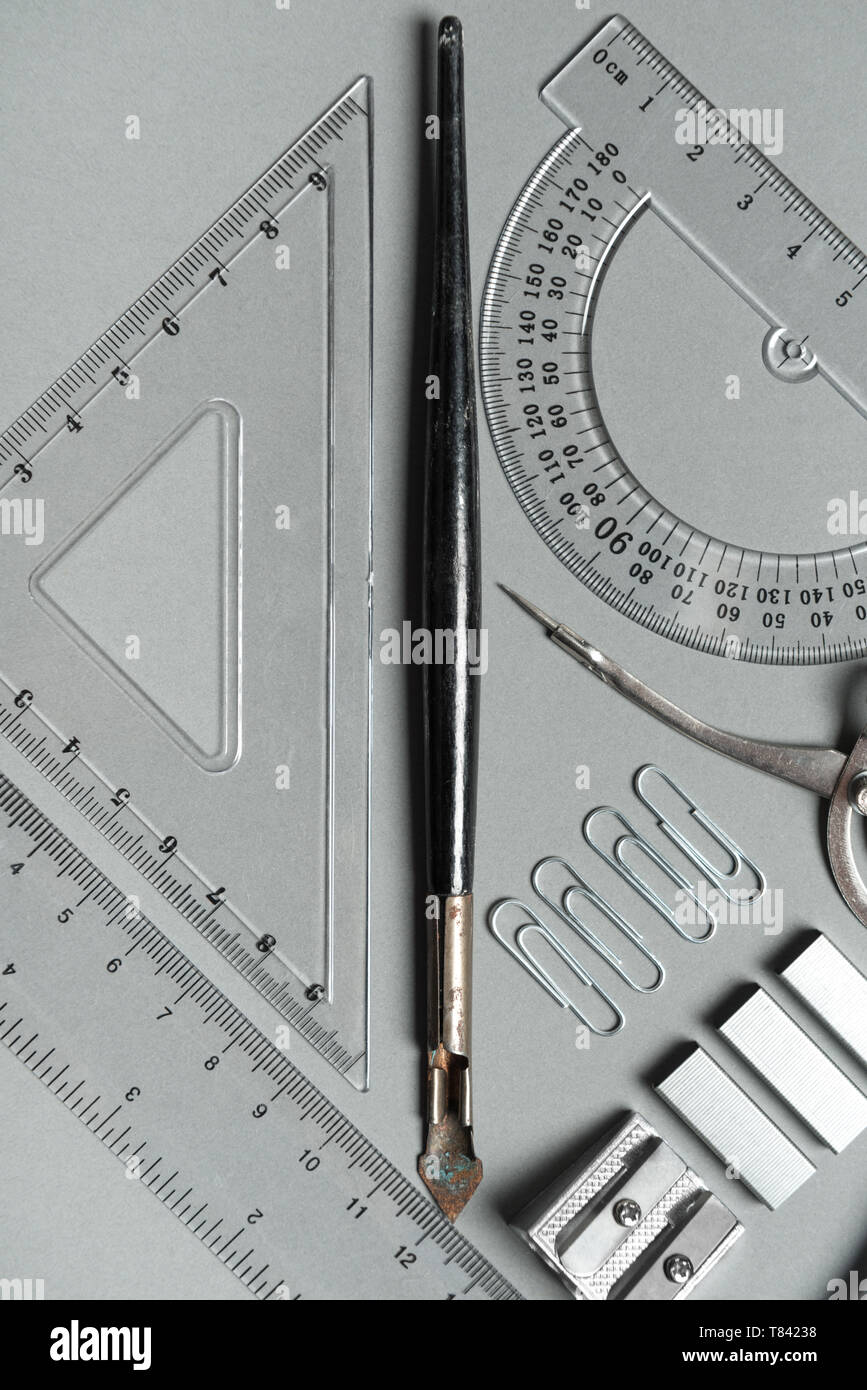 composition of pencils and art supplies Stock Photo - Alamy