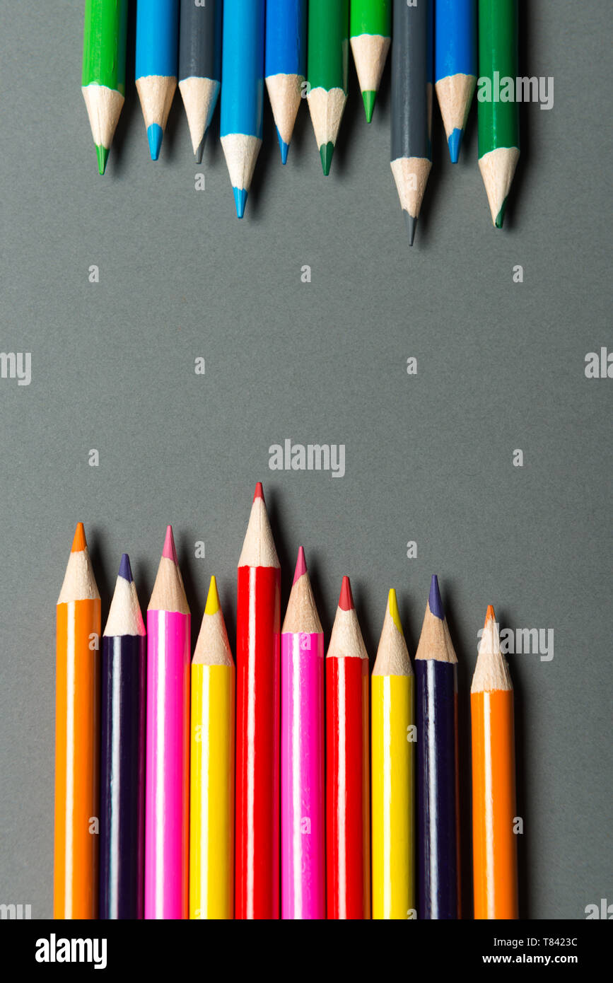 composition of pencils and art supplies Stock Photo - Alamy
