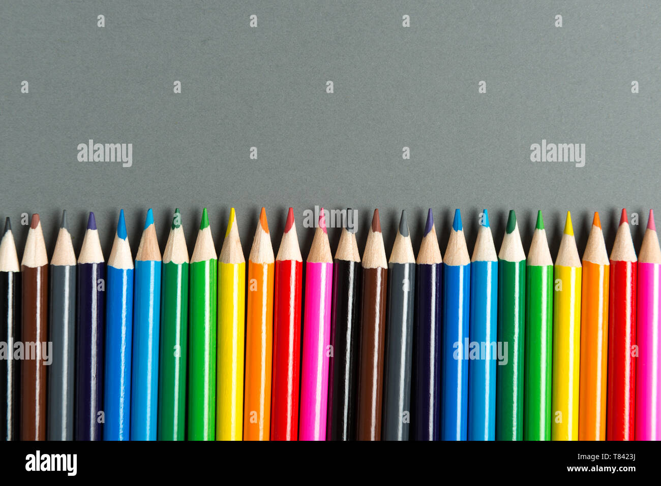 composition of pencils and art supplies Stock Photo - Alamy