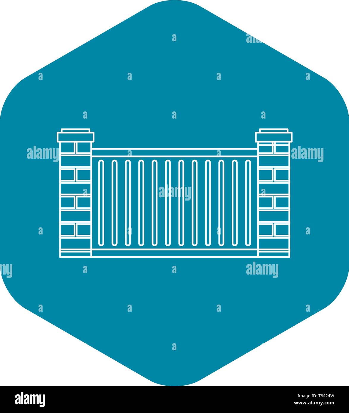 Home fence icon, outline style Stock Vector Image & Art - Alamy