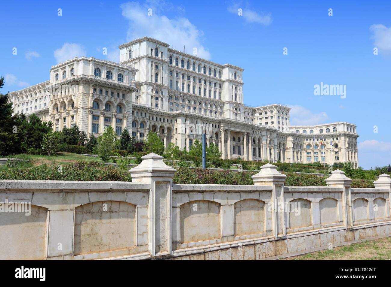Bucharest, capital city of Romania. Palace of the Parliament Stock ...