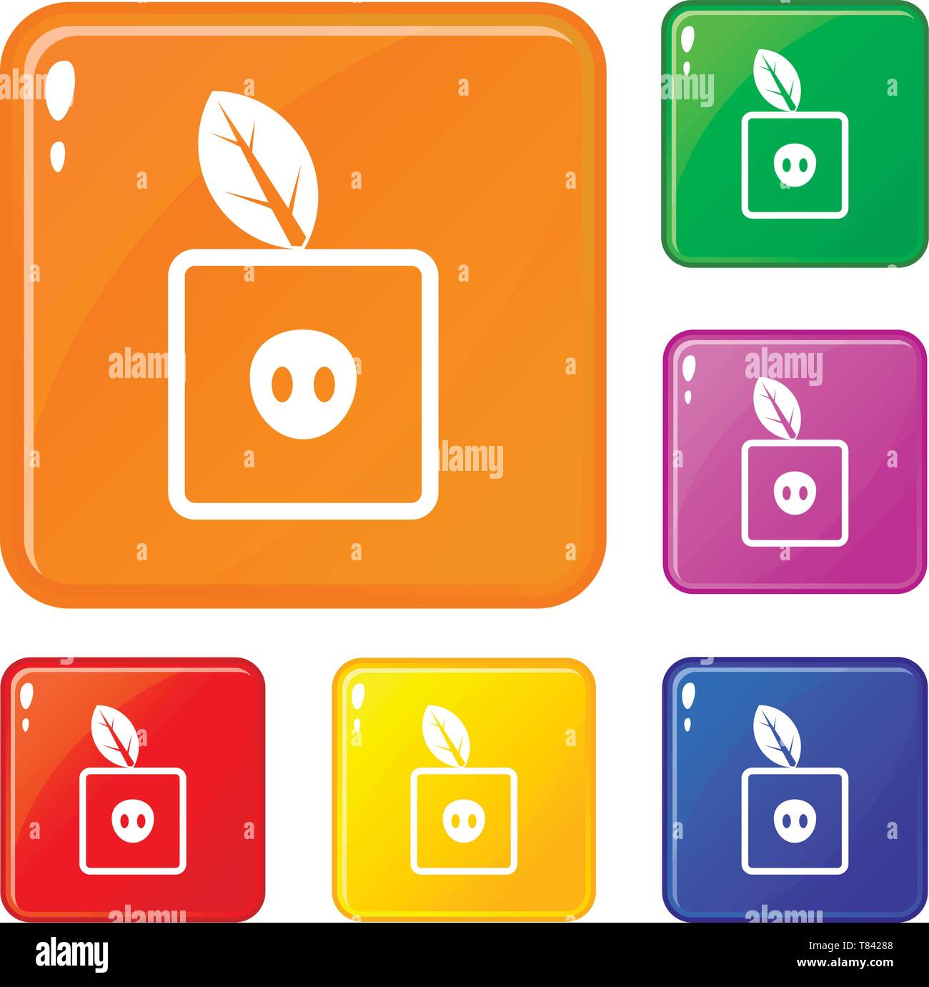 Square apple icons set vector color Stock Vector Image & Art - Alamy