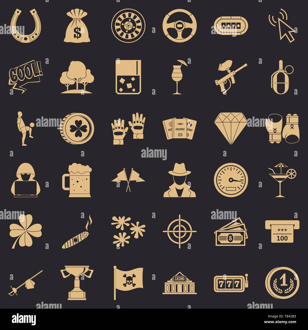 Chance icons set, simple style Stock Vector Image & Art - Alamy