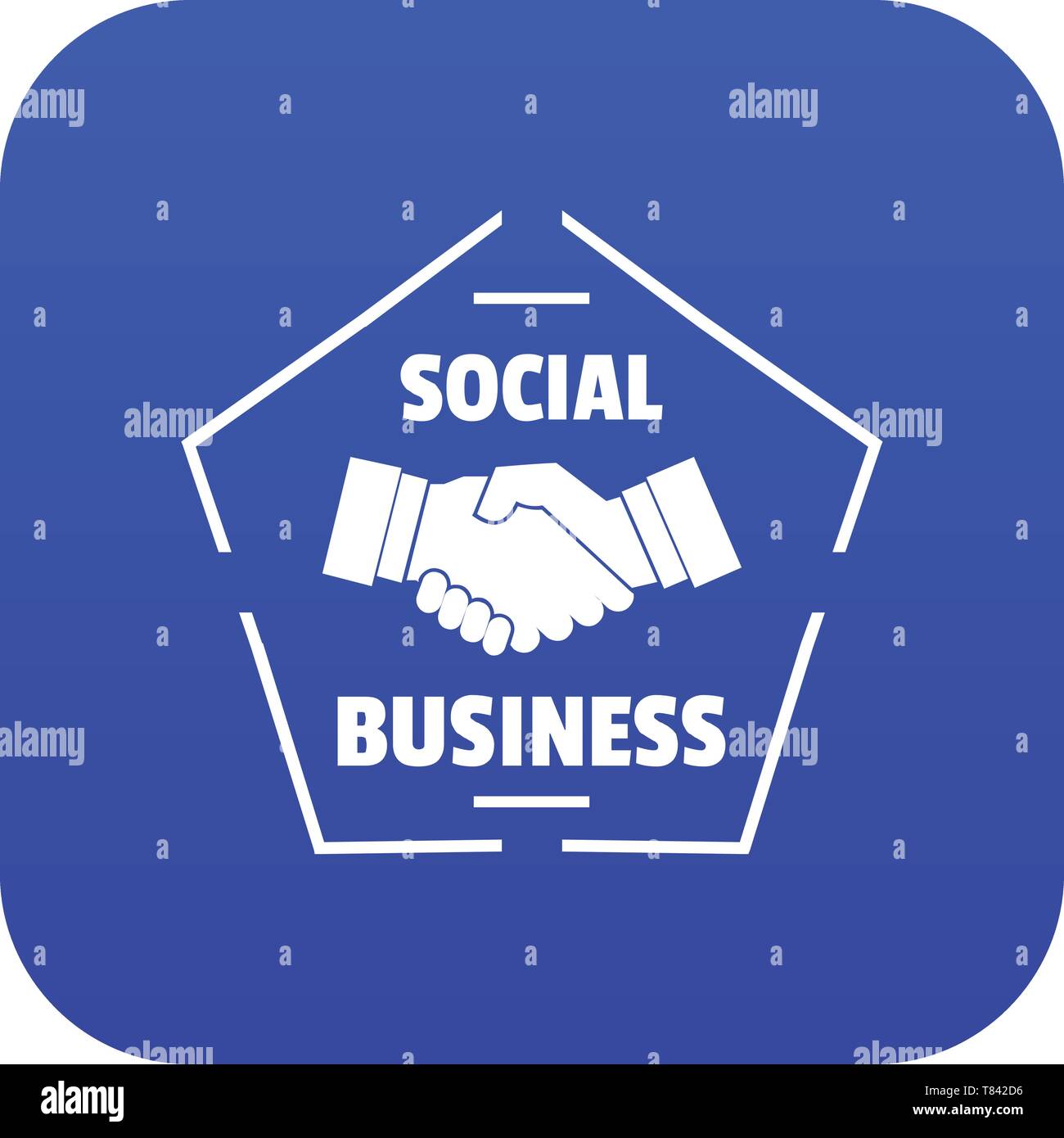 Social business icon blue vector Stock Vector Image & Art - Alamy