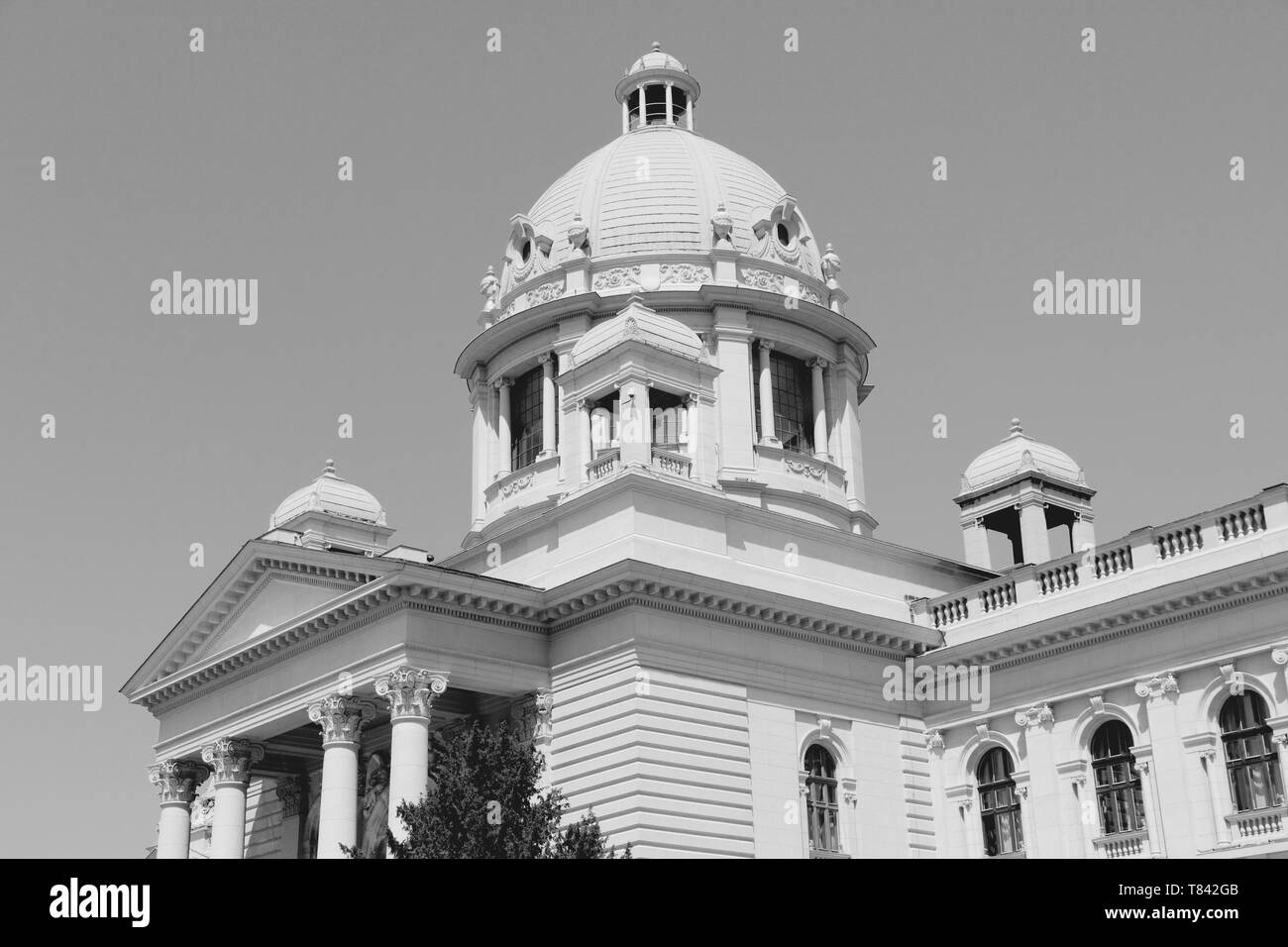The serbian government building Black and White Stock Photos & Images ...