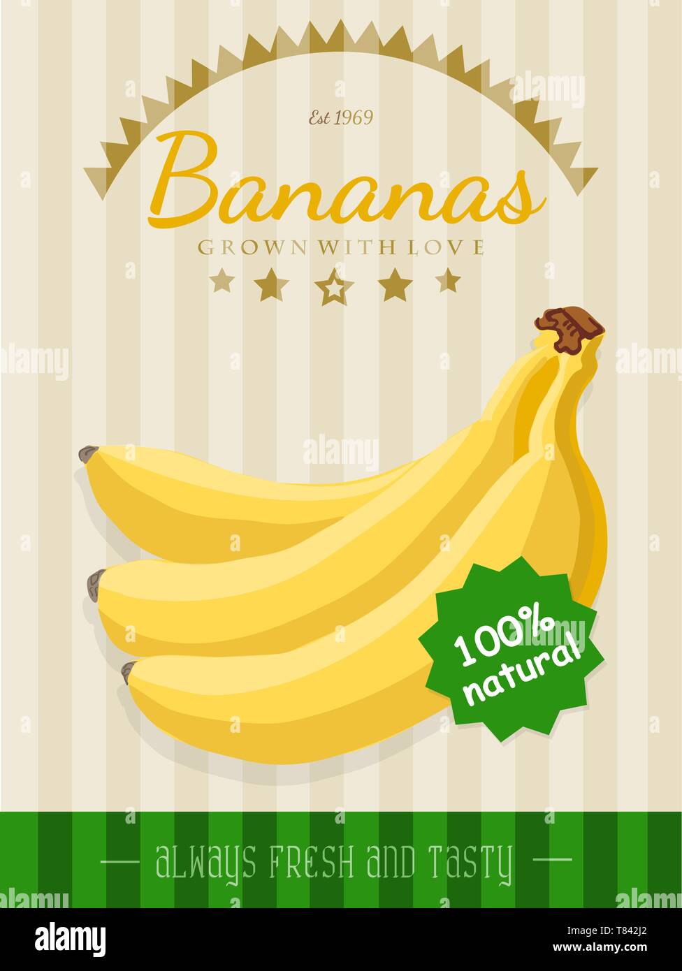 Vector poster with a bananas. Vector illustration for your design Stock ...