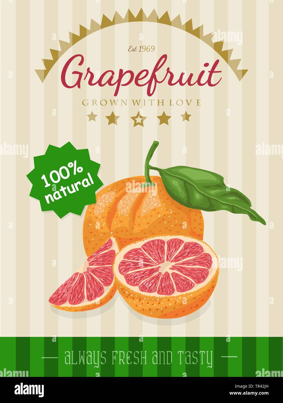 Vector poster with a grapefruit. Vector illustration for your design ...