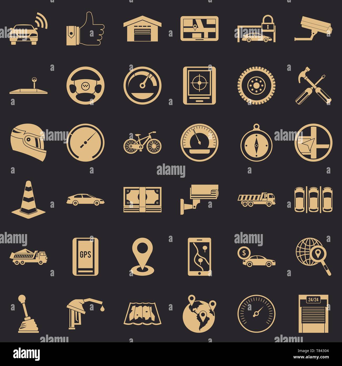 Automotive icons set, simple style Stock Vector Image & Art - Alamy