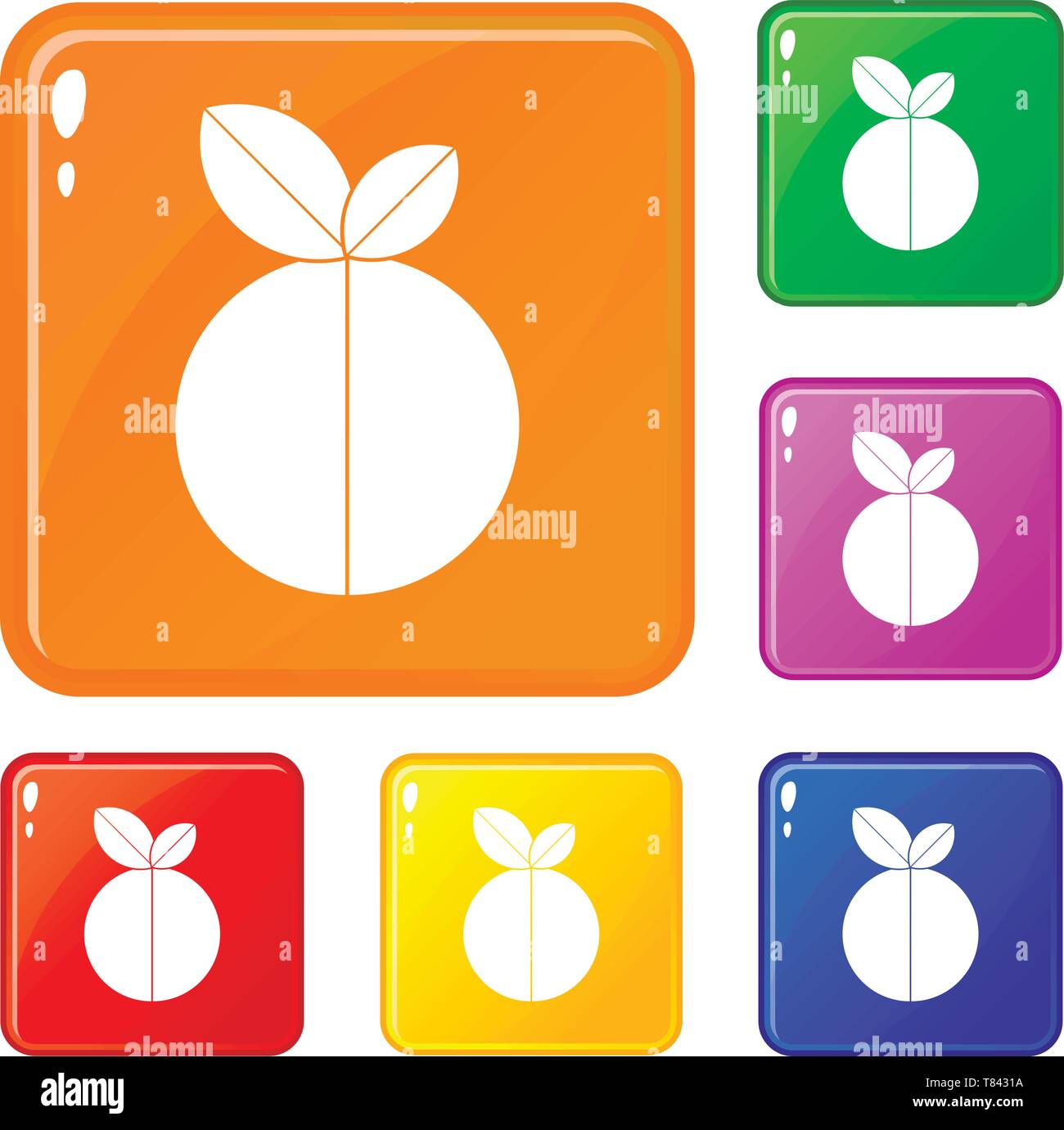Round apple icons set vector color Stock Vector Image & Art - Alamy