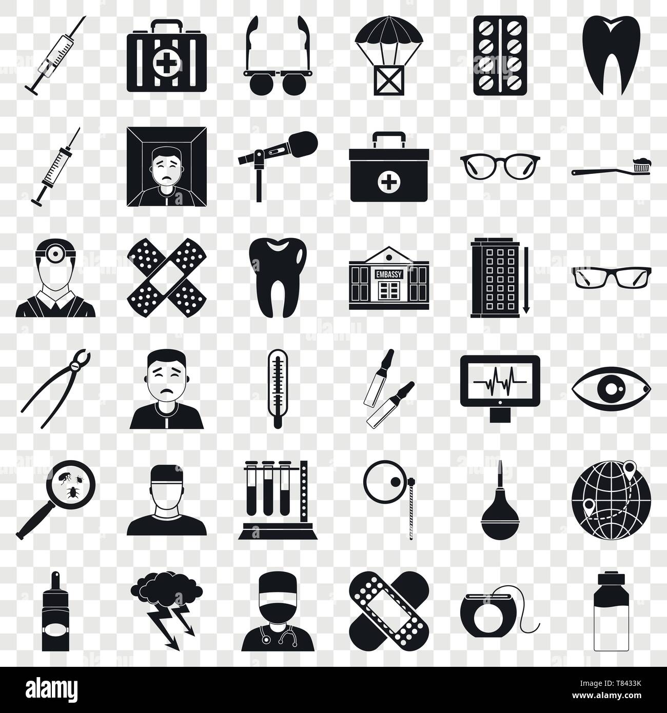 Clever doctor icons set, simple style Stock Vector Image & Art - Alamy