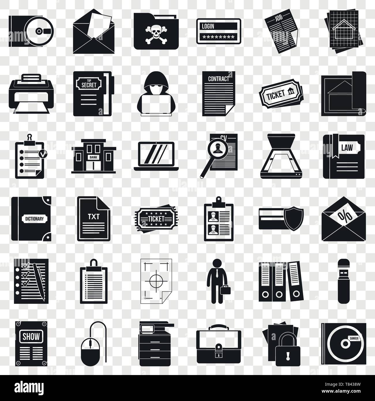 Right document icons set, simple style Stock Vector Image & Art - Alamy