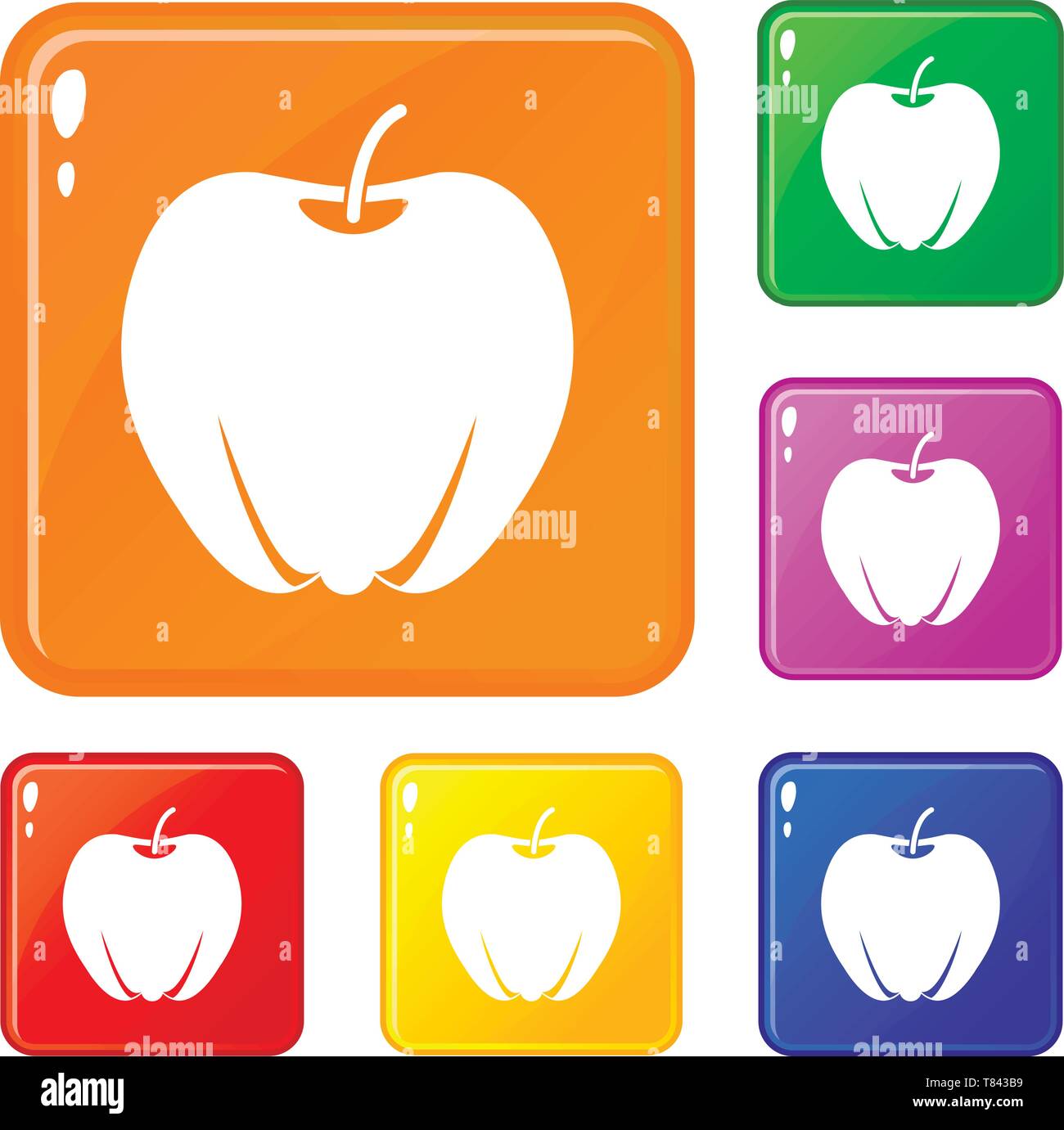 Ripe apple icons set vector color Stock Vector Image & Art - Alamy