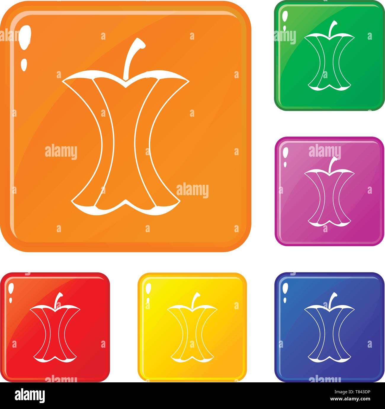 Apple stump icons set vector color Stock Vector Image & Art - Alamy
