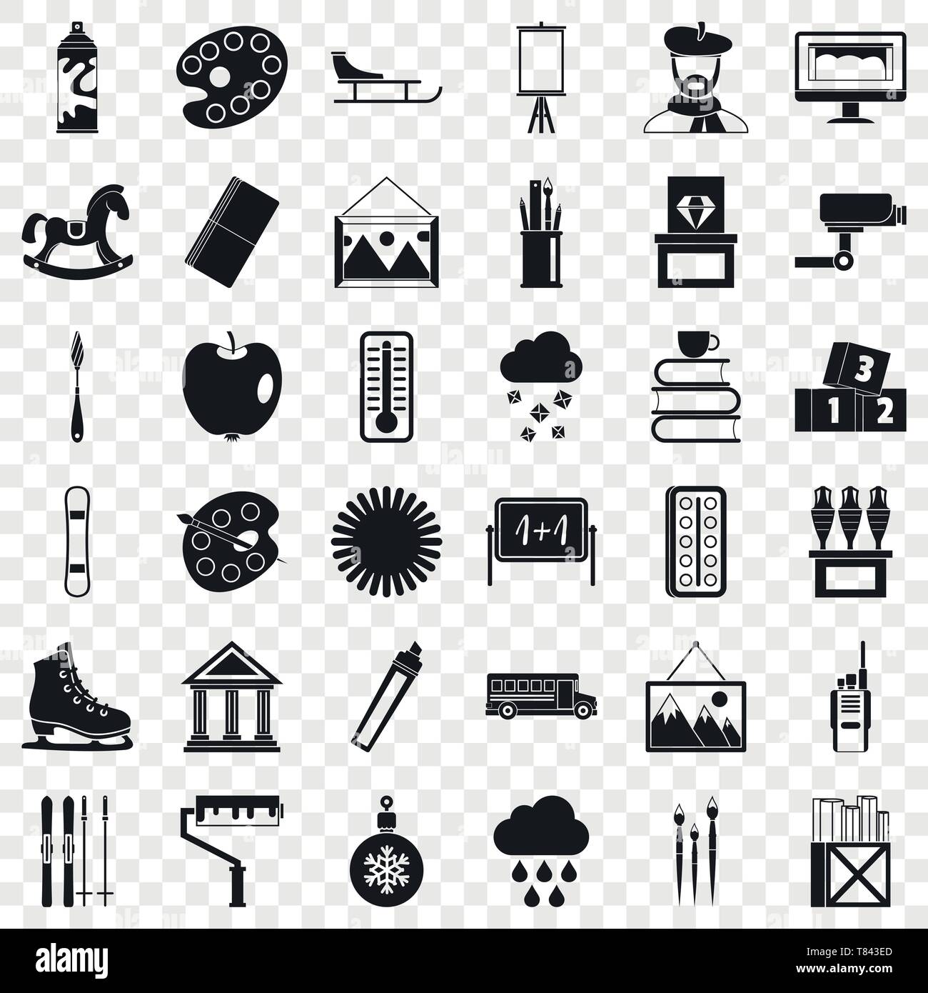 Drawing by paint icons set, simple style Stock Vector Image & Art - Alamy