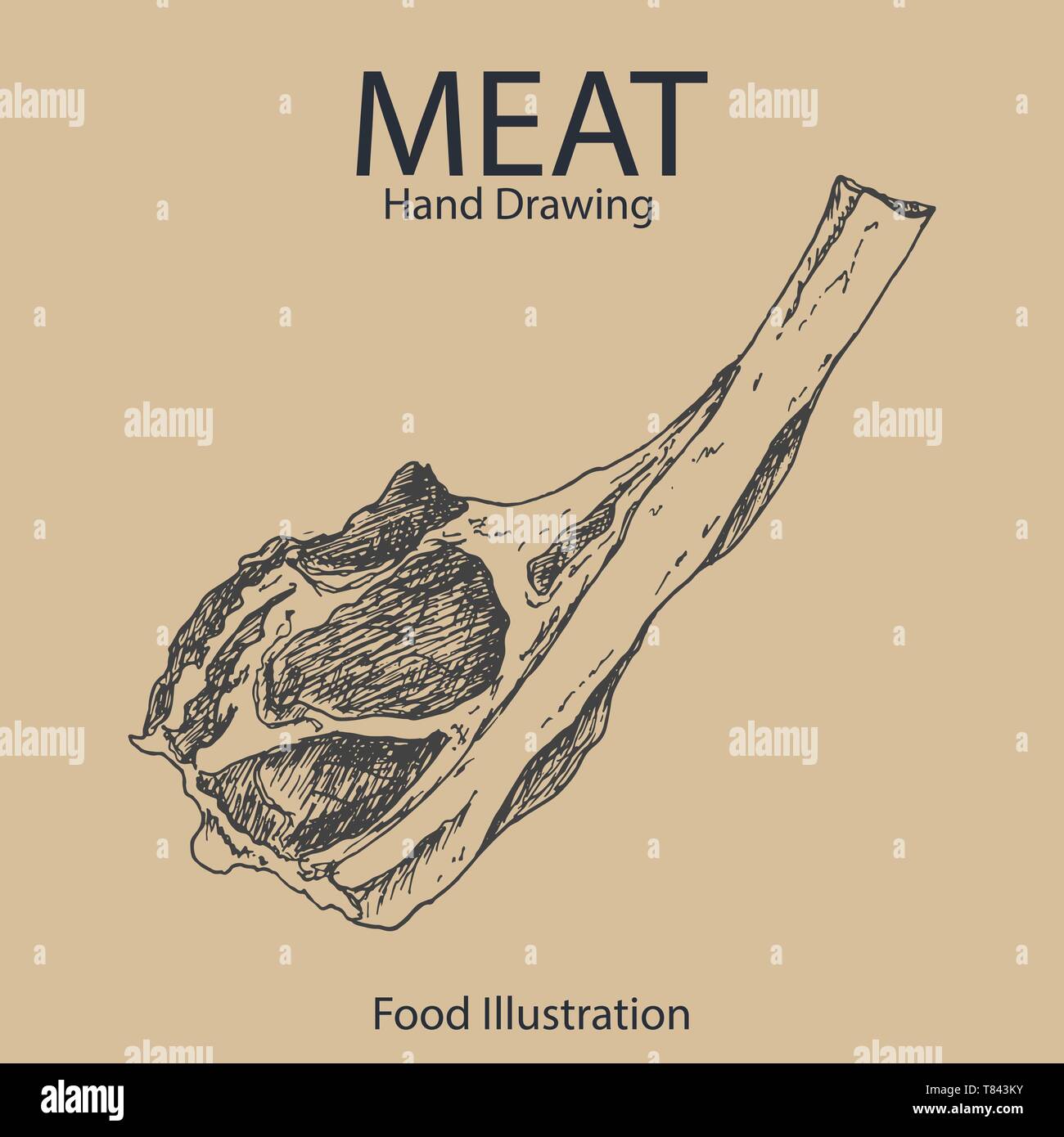 Vector background of hand drawn meat. Vector illustration for your ...