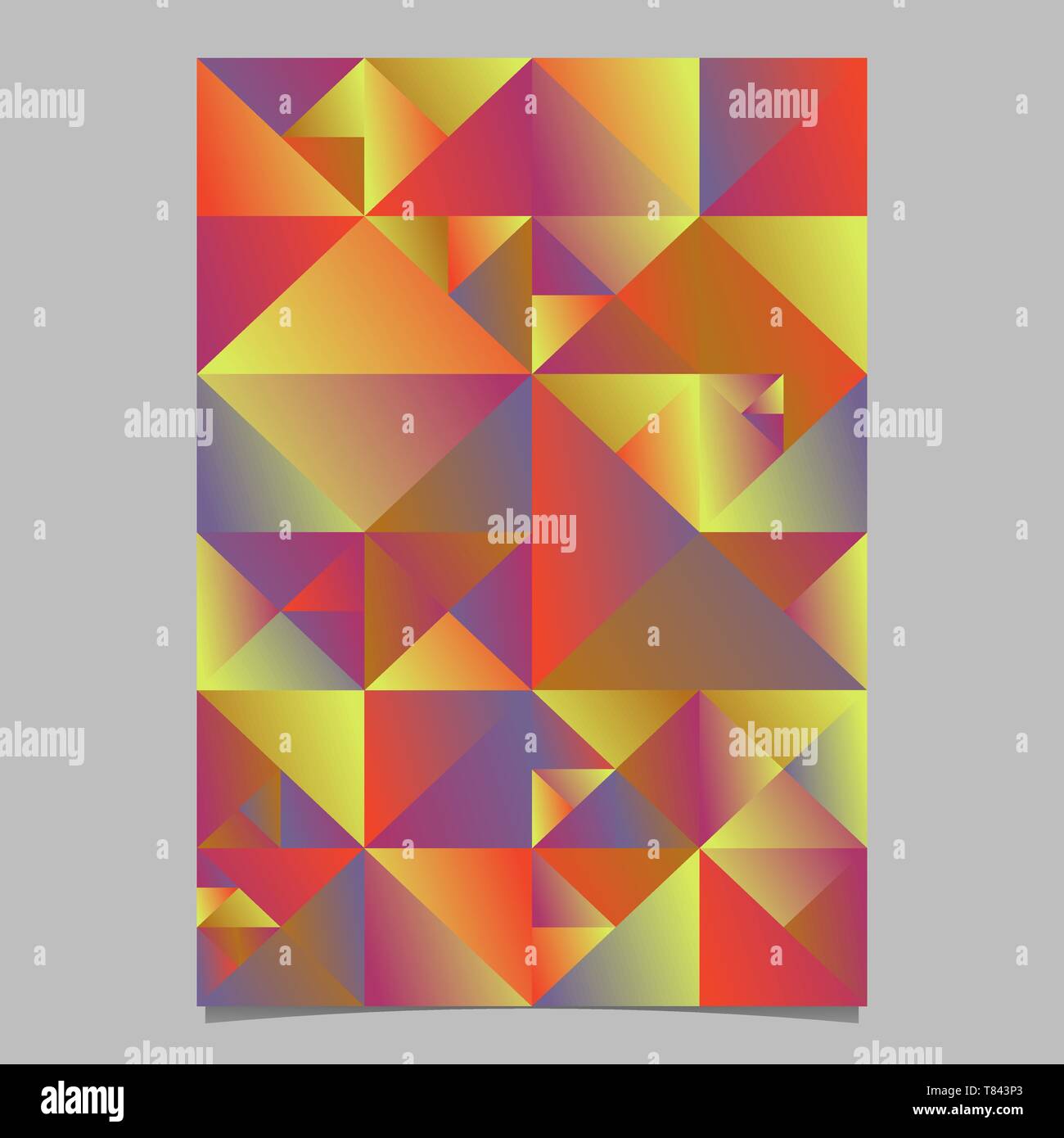 Colorful triangle page template - polygonal vector brochure background ...