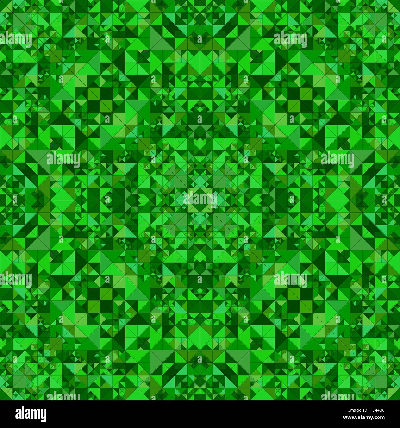 Green abstract seamless triangle mosaic tile kaleidoscope pattern ...