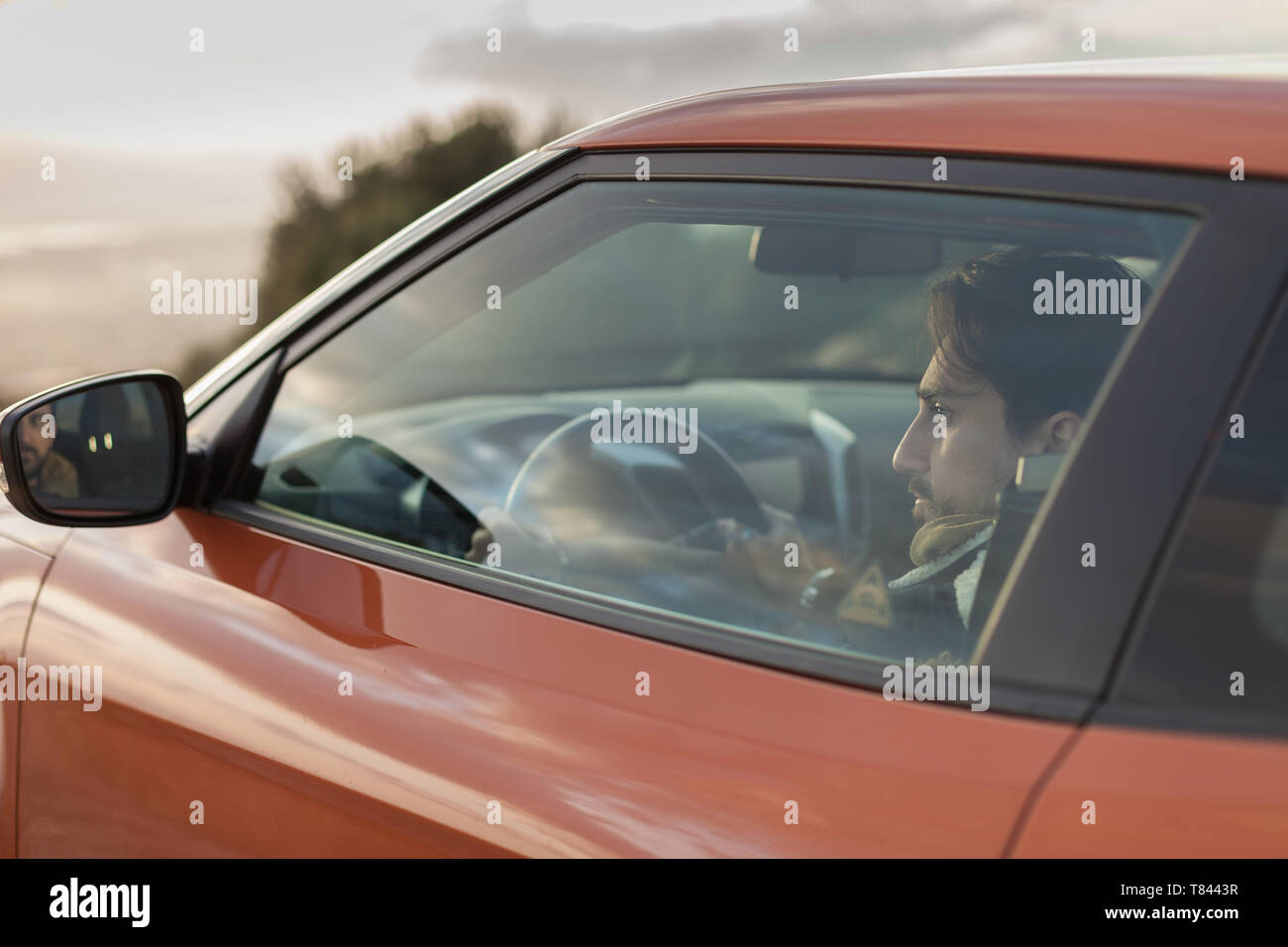 Man behind wheel Stock Photo - Alamy