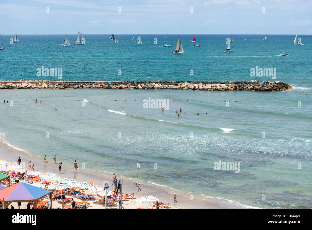 Israel, Tel Aviv-Yafo - 09 May 2019: Hilton beach Stock Photo - Alamy