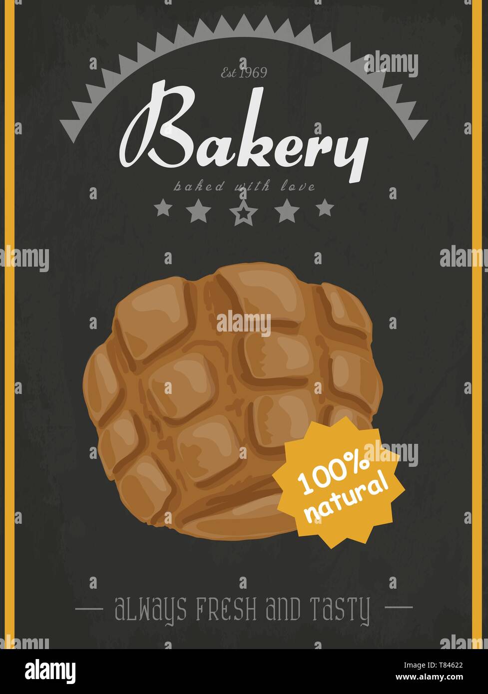 Vector poster with a bread product in a sketch style. Vector ...