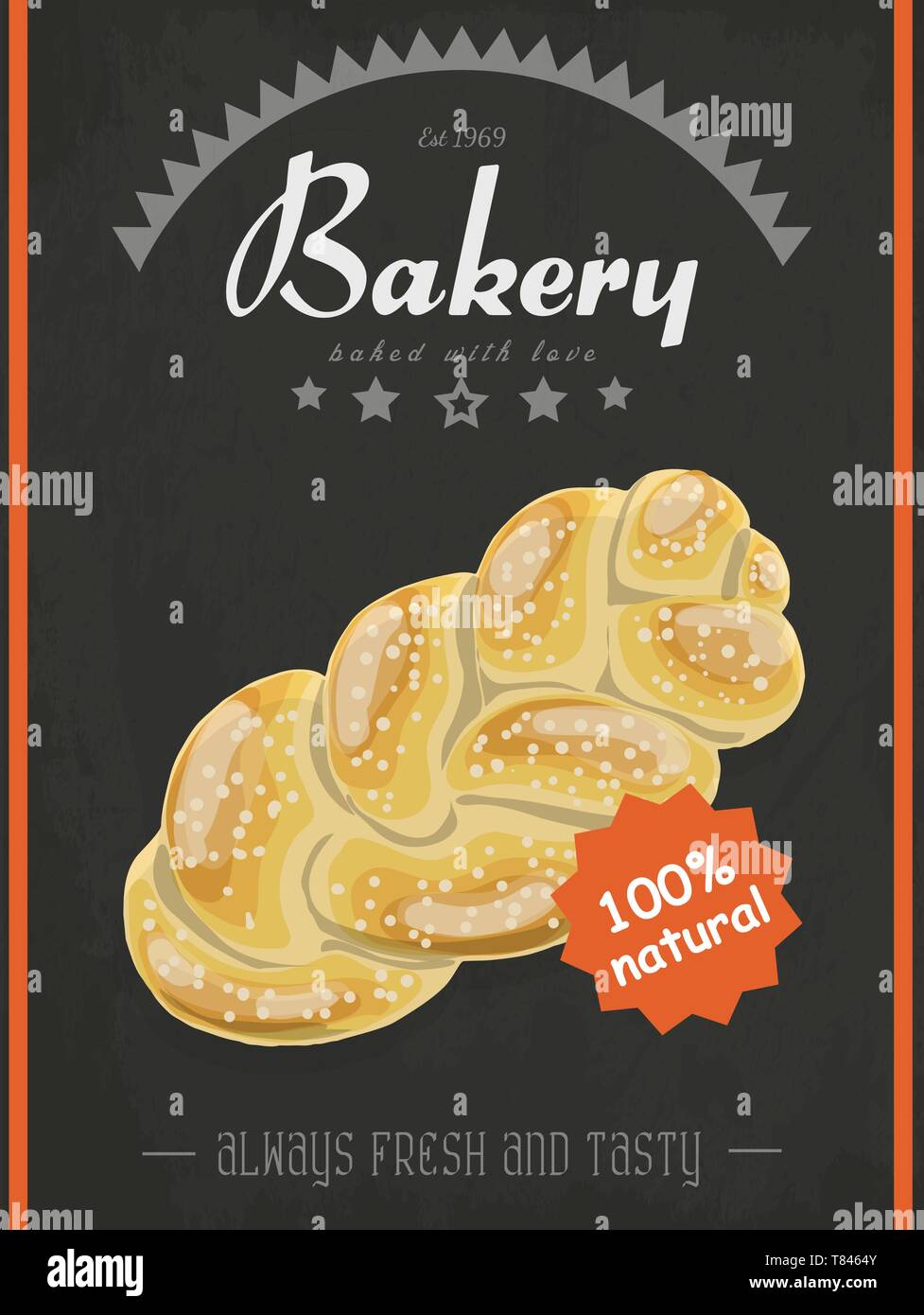 Vector poster with a bread product in a sketch style. Vector ...