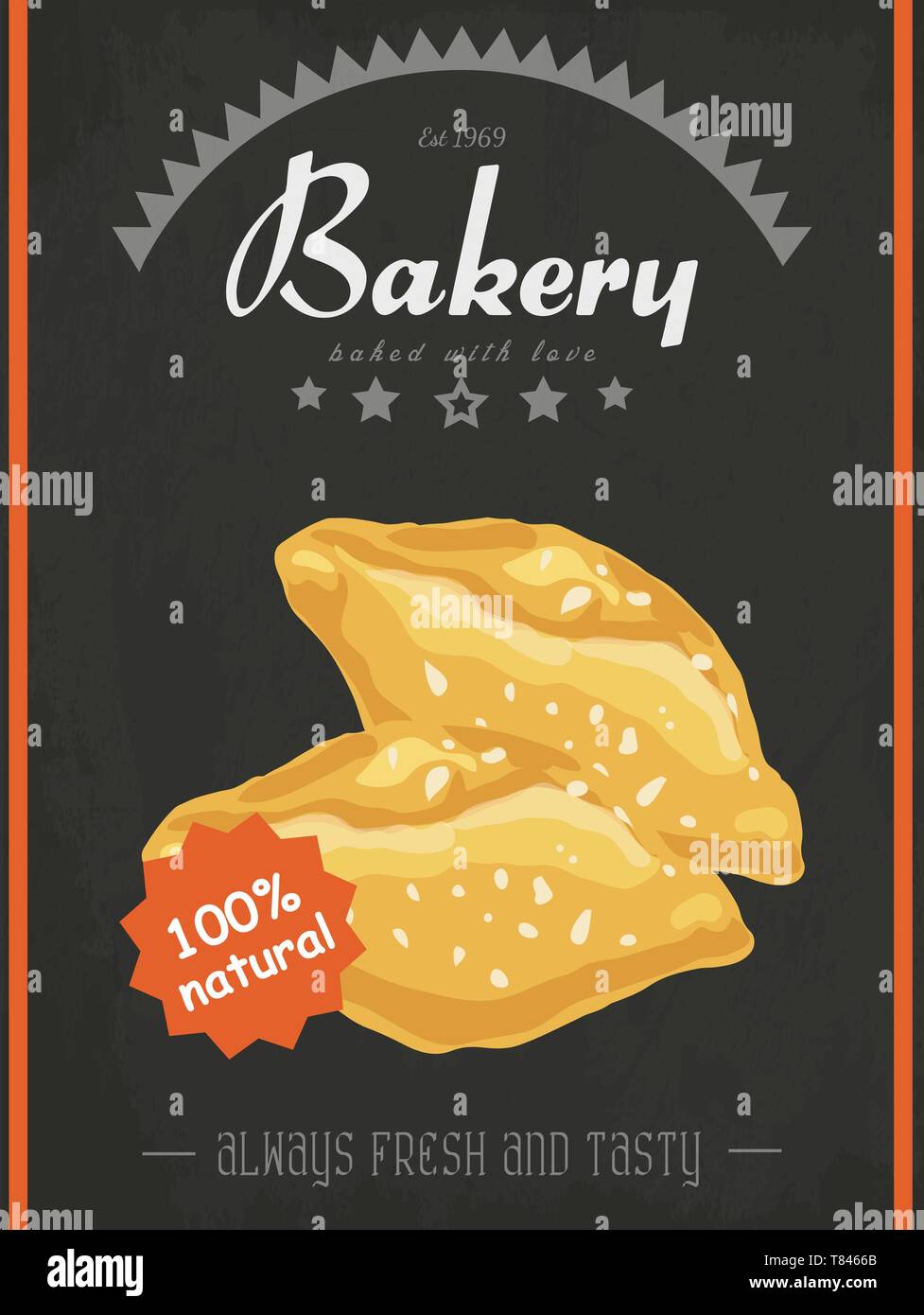 Vector poster with a bread product in a sketch style. Vector ...