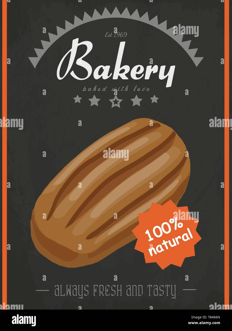 Vector poster with a bread product in a sketch style. Vector ...