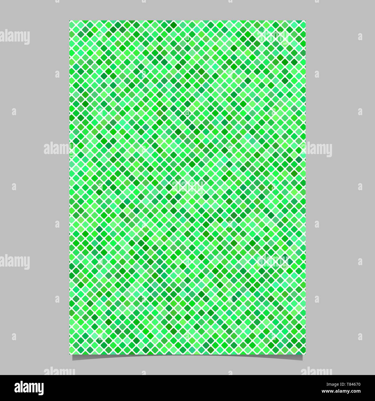 Green Geometrical Diagonal Rounded Square Pattern Background Poster Template Stock Vector Image