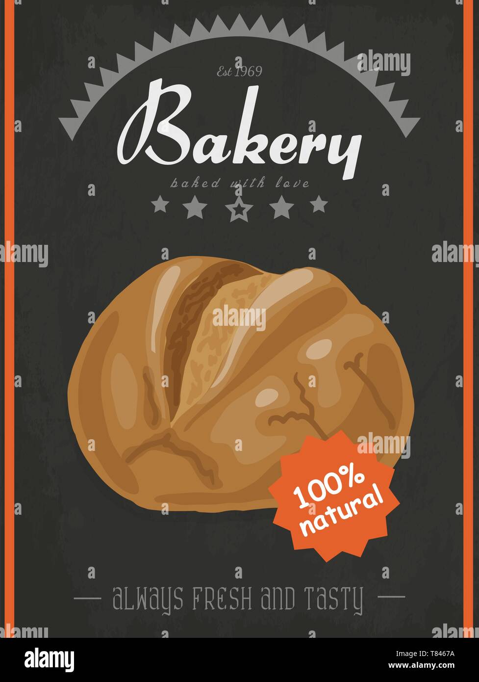 Vector poster with a bread product in a sketch style. Vector ...