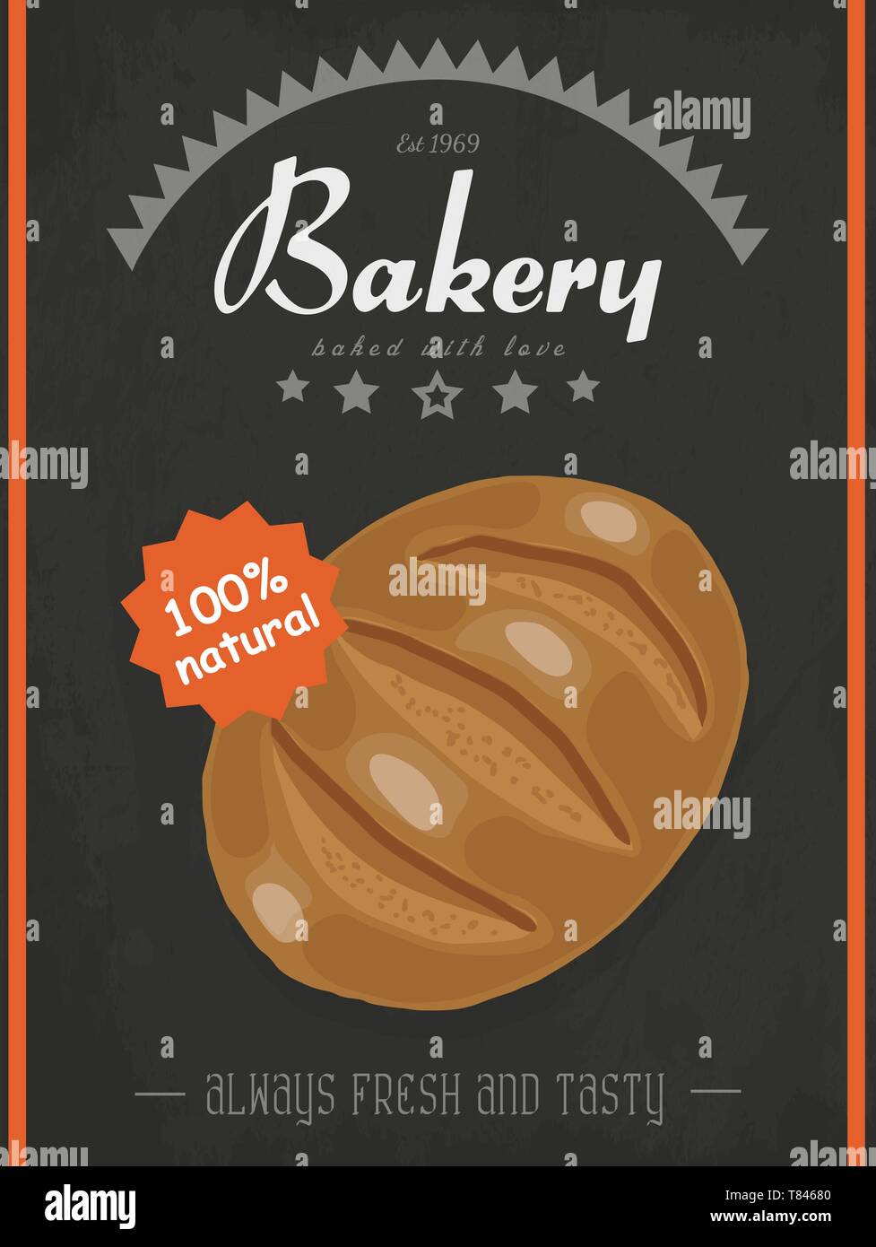 Vector poster with a bread product in a sketch style. Vector ...