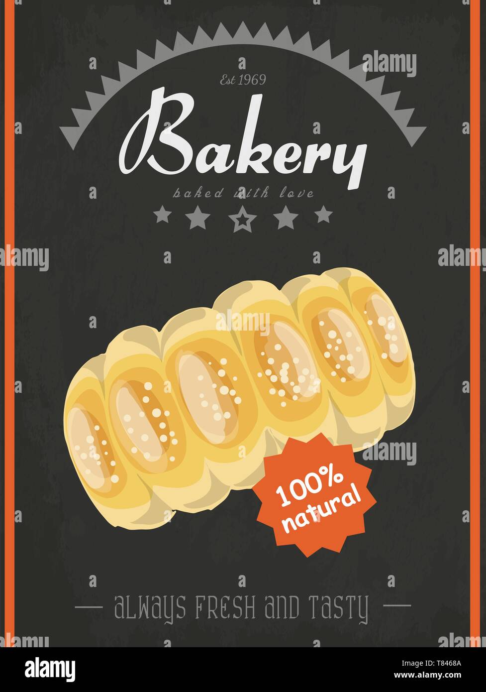 Vector poster with a bread product in a sketch style. Vector ...