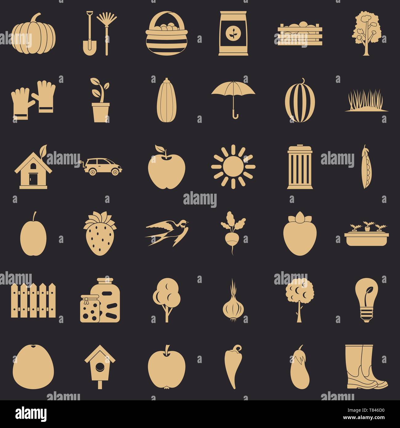 Seed icons set, simple style Stock Vector Image & Art - Alamy