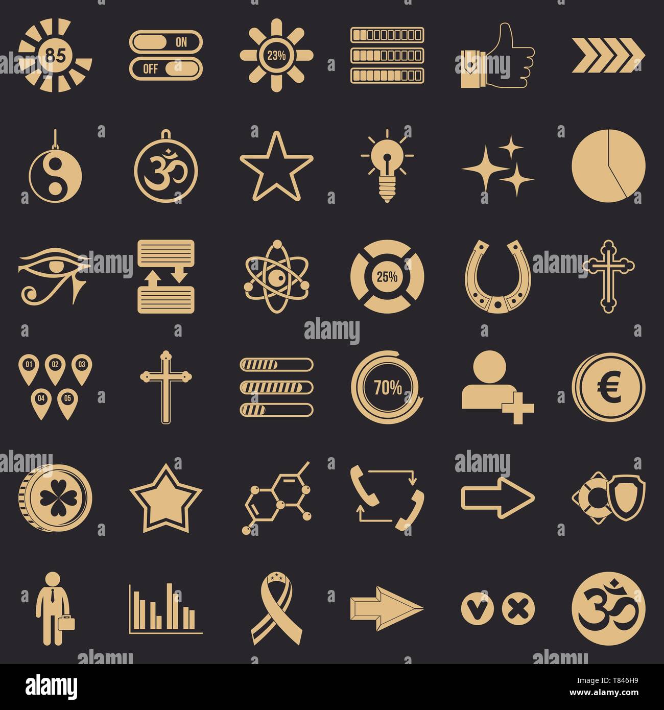 Graphic icons set, simple style Stock Vector Image & Art - Alamy