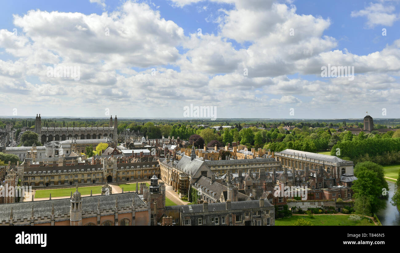 General view of cambridge university including trinity college hi-res ...