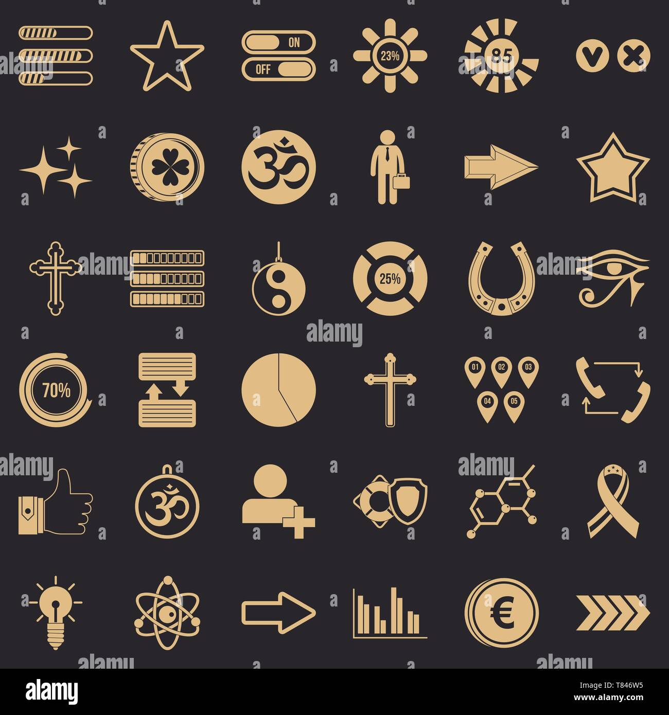 Hieroglyph icons set, simple style Stock Vector Image & Art - Alamy