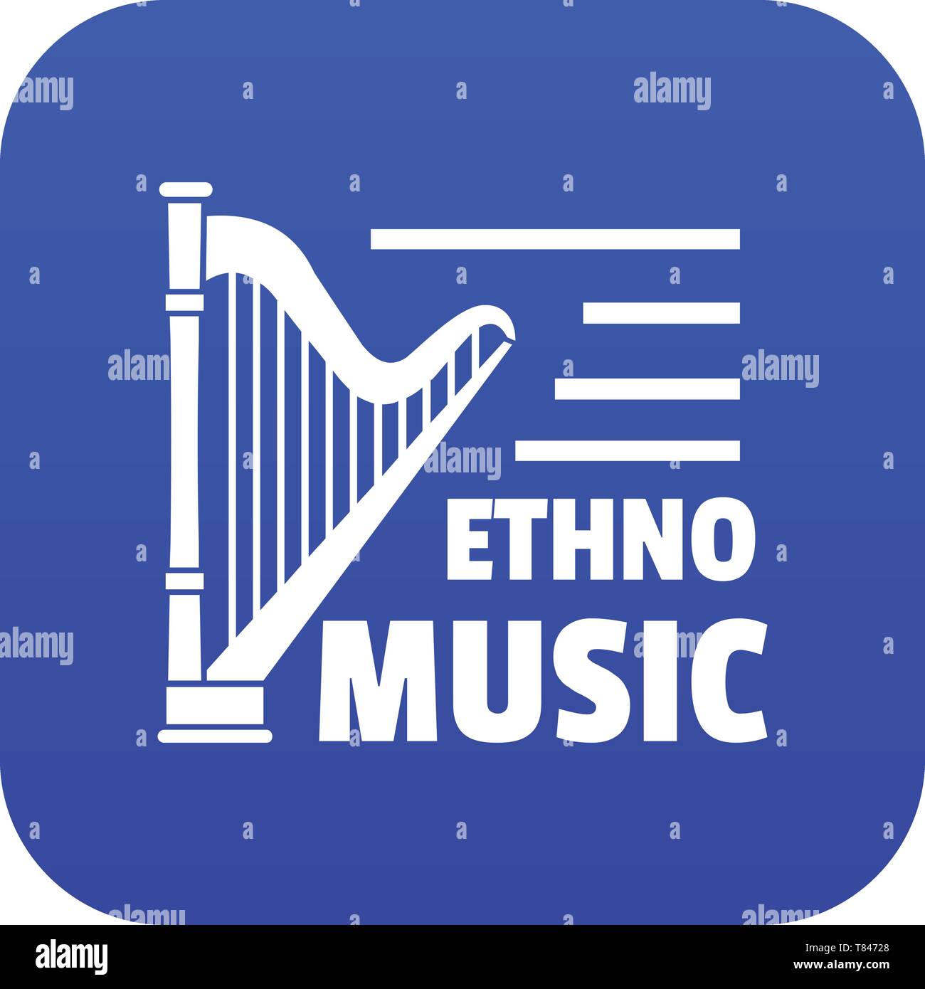 Harp icon blue vector Stock Vector Image & Art - Alamy