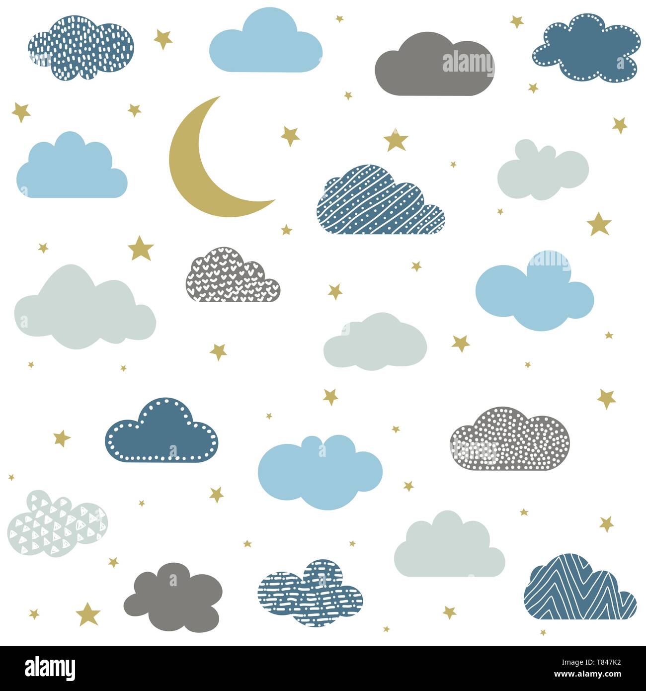 Cartoon moon baby shower Cut Out Stock Images & Pictures - Alamy