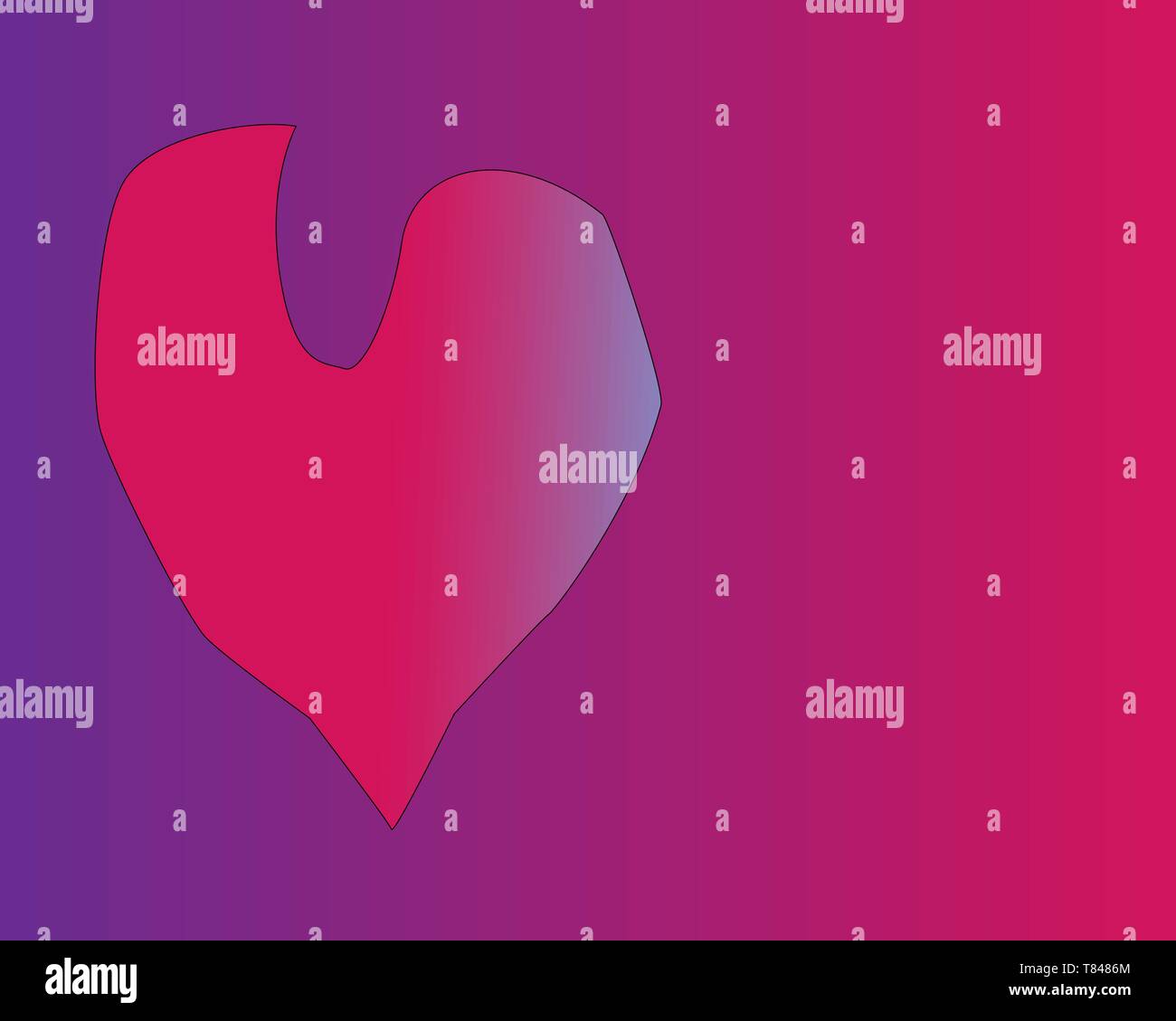 Red heart on colorful Stock Vector Images - Alamy