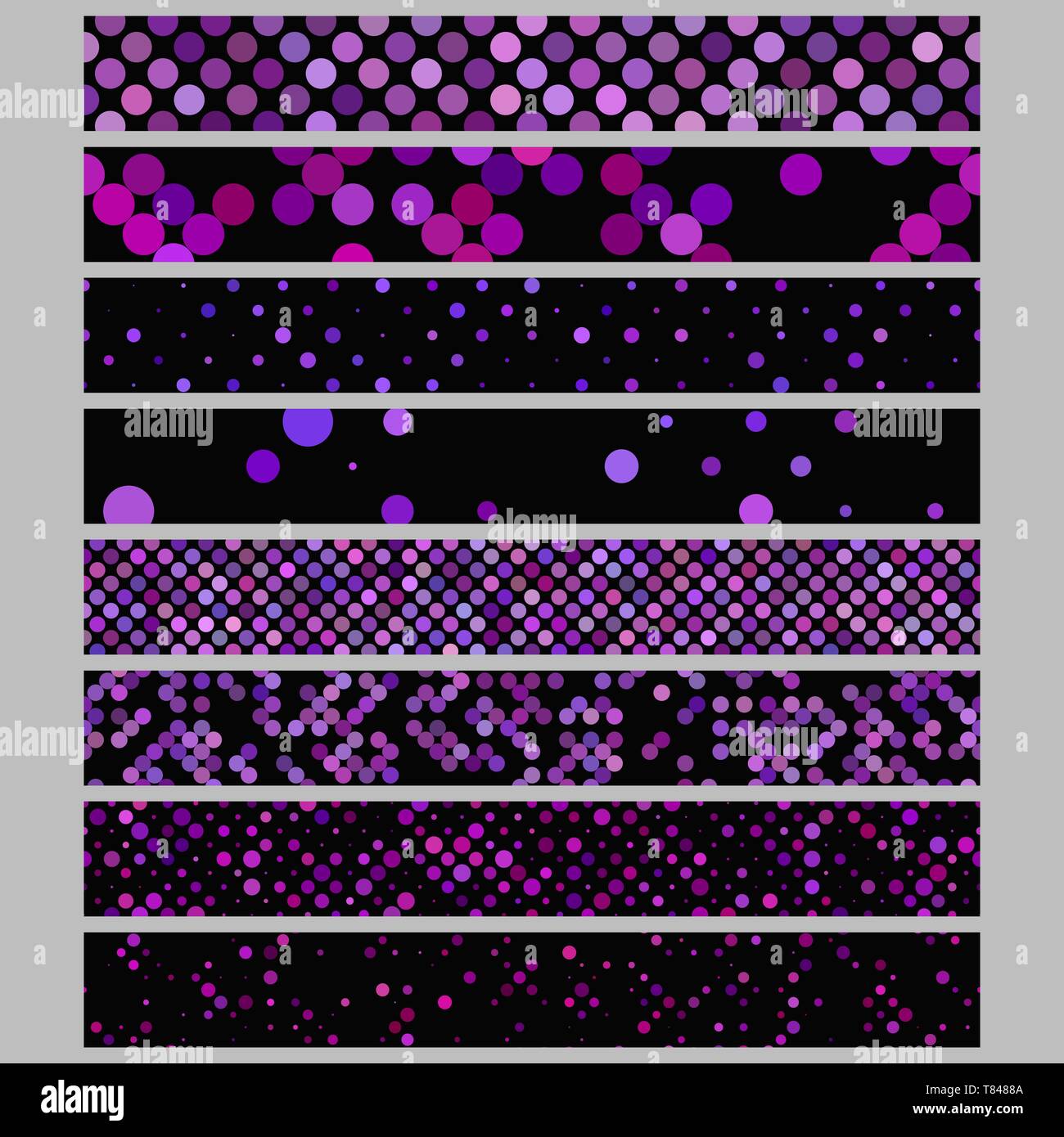 Color abstract dot pattern rectangular web banner background set Stock ...