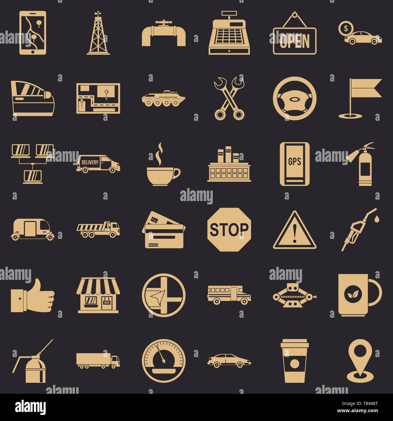 Gasoline icons set, simple style Stock Vector Image & Art - Alamy